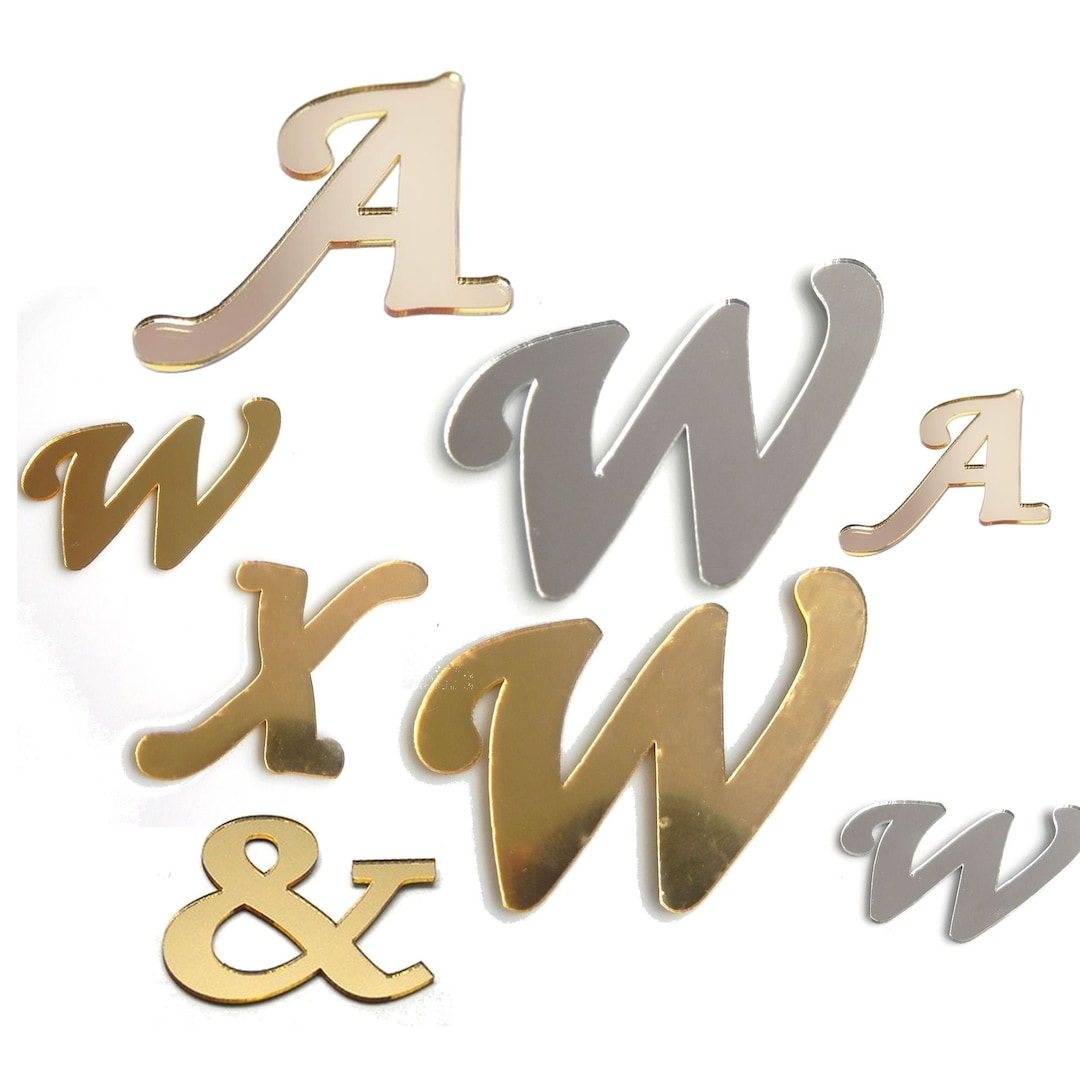 Gold Acrylic Name or Letters.adhesive Mirror Letters. Wedding Mirror ...
