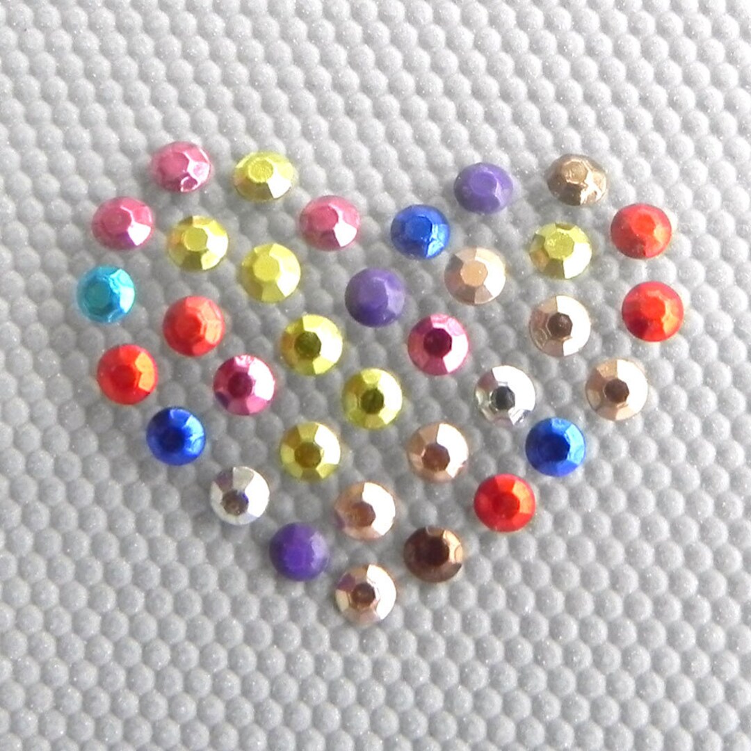 Color Heart Rhinestone Hotfix Transfer Iron on Transfer. DIY - Etsy
