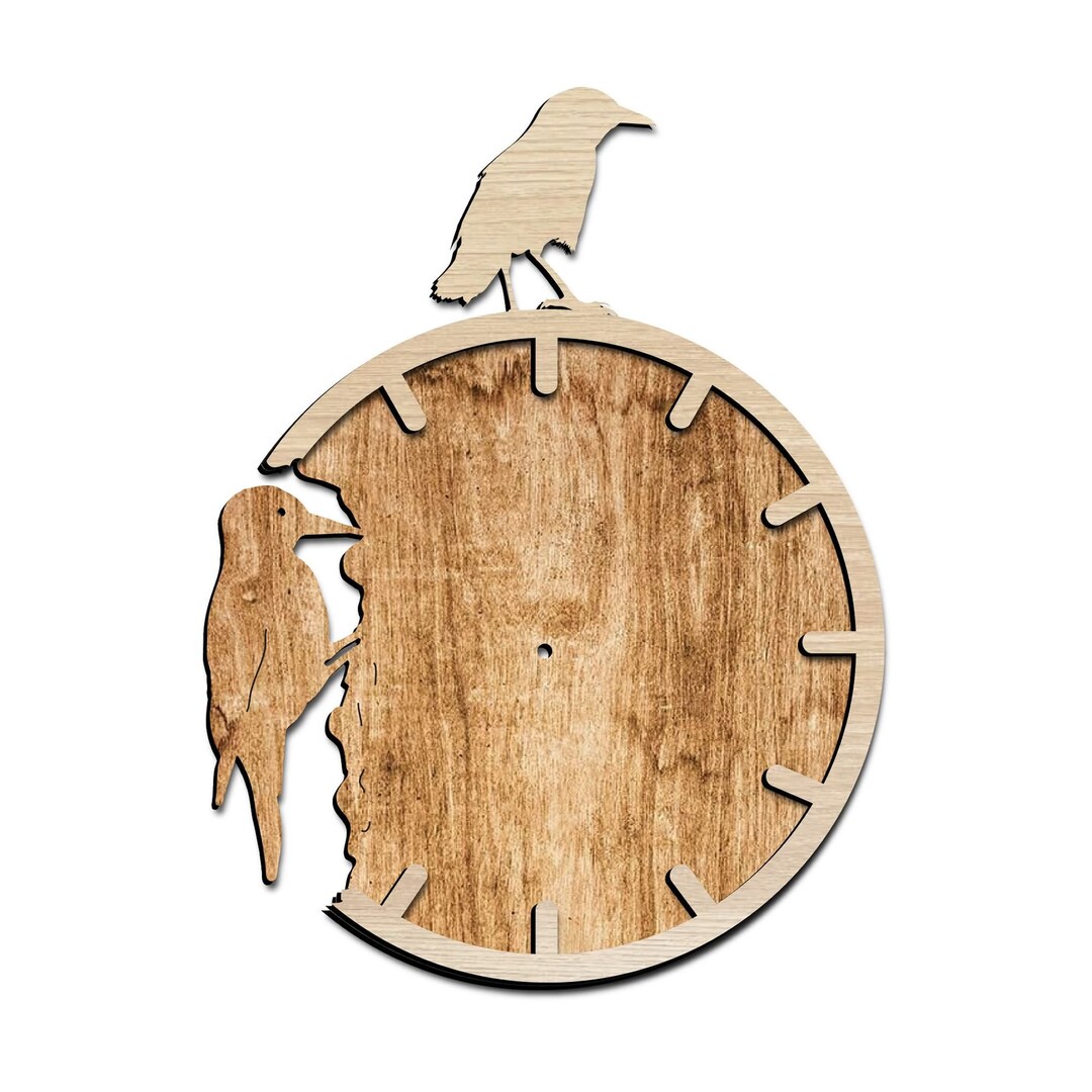 Wall Clock With Bird, Laser Cut File. Laser Cut Project Plan. Wall ...