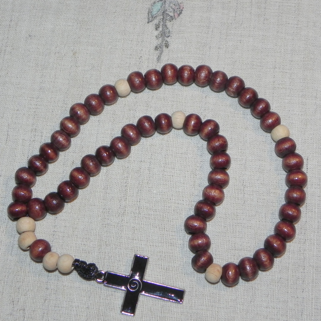 Paternoster Medieval Rosary, Tasbih, Wood Paternoster With Cross ...