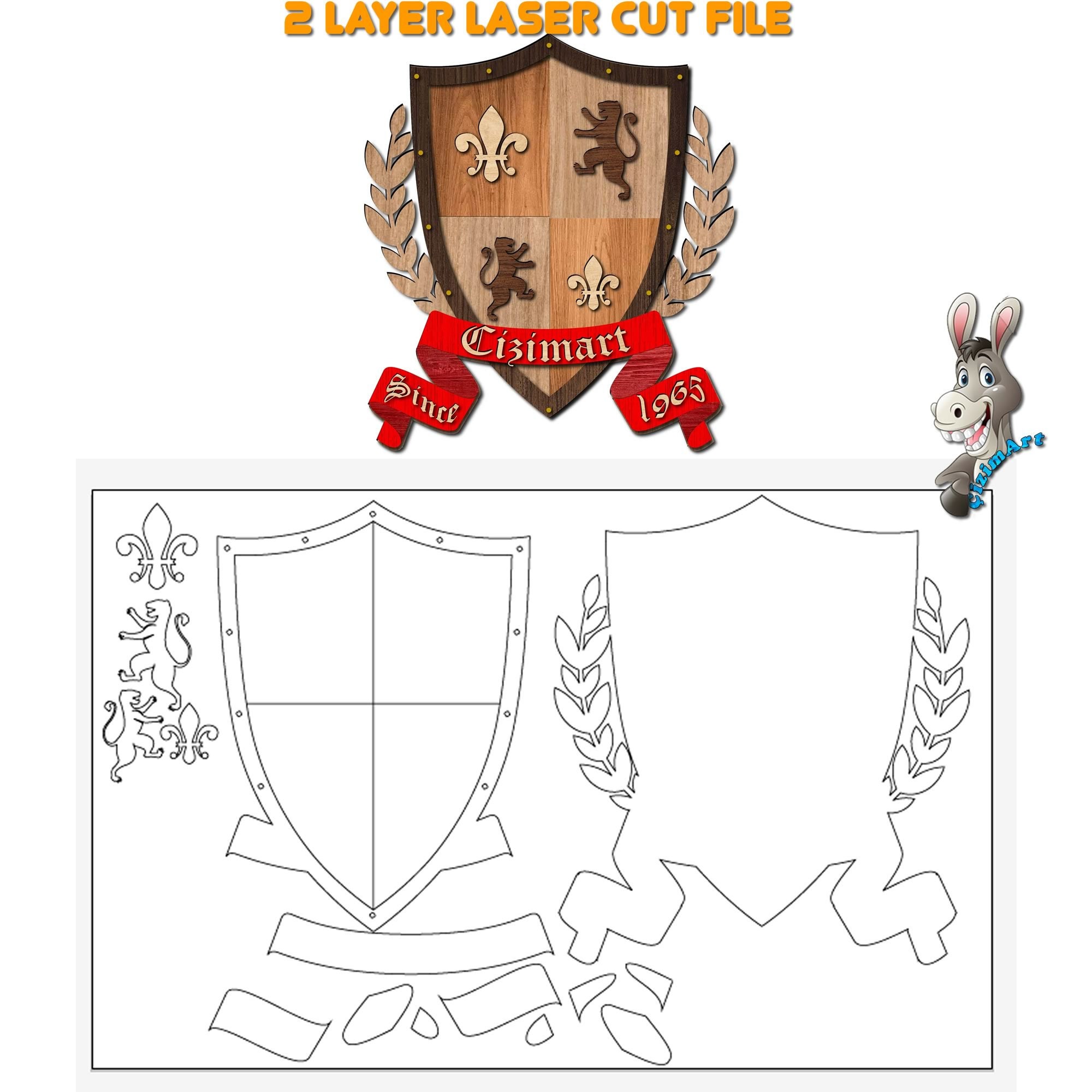 Family Crest. Family Arm. Laser Cut Rigging. Royal Coat of Arms Laser ...