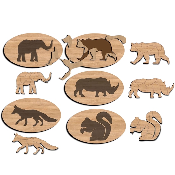 Animal Puzzle Svg - Etsy