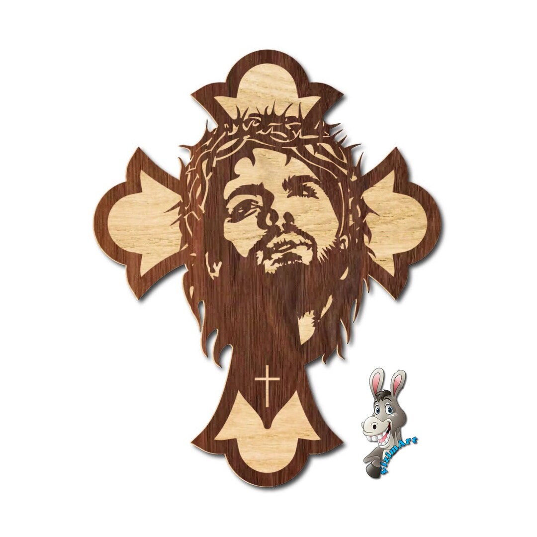 Cross and Jesus Laser Cut File. Christian Jesus and Cross. Jesus Wall ...
