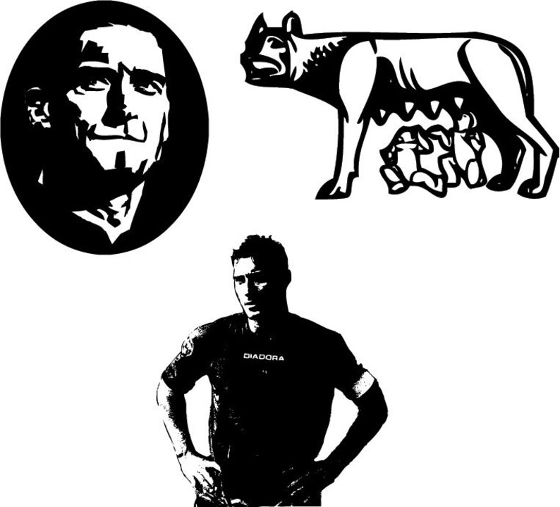 Francesco Totti Set Wall Art Laser Cut File SVG. Italian Roma Francesco ...