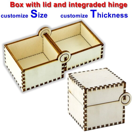 Laser Cut Files. Box With Lid and Integraded Hinge. SVG and | Etsy ...