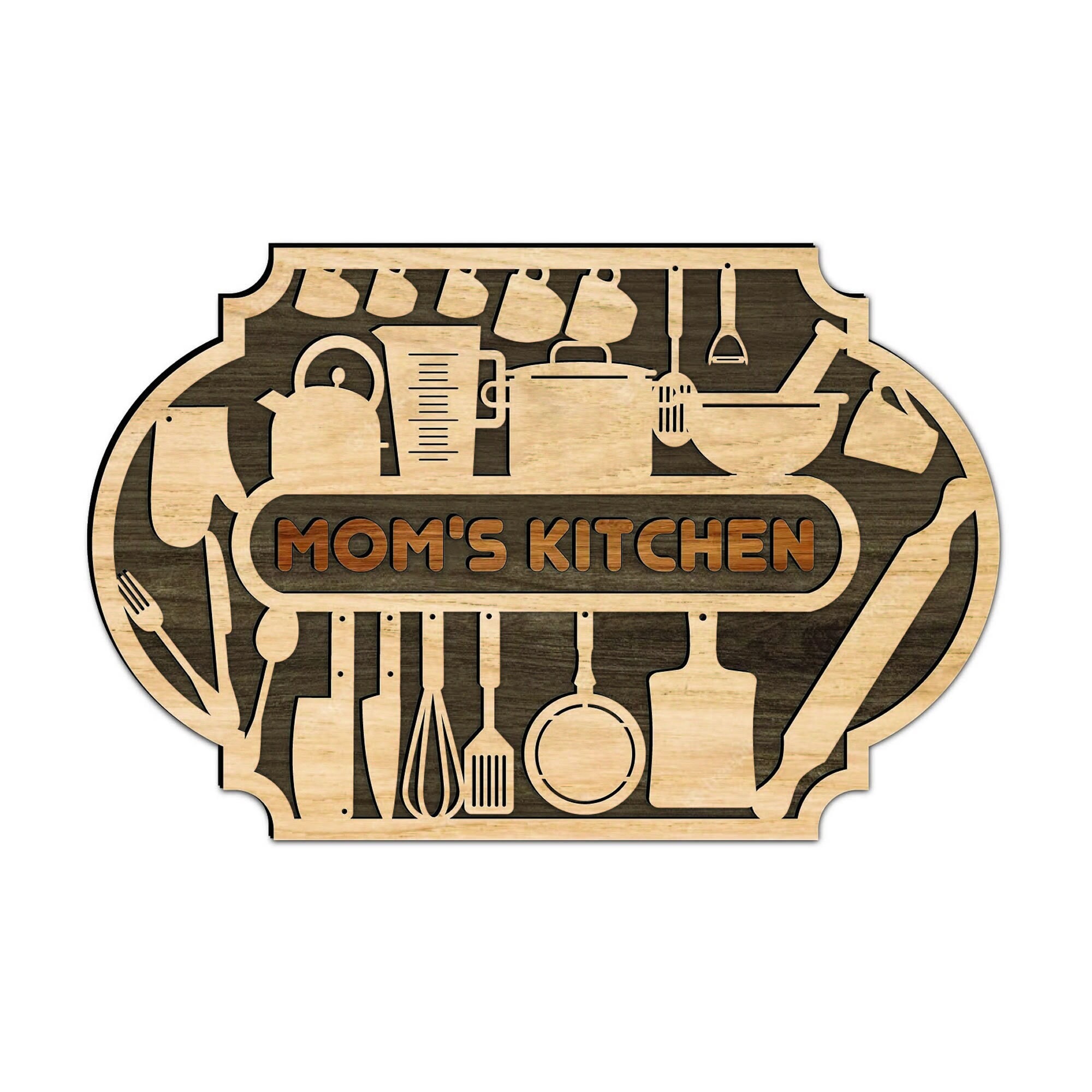 Mom's Kitchen Laser Cut File SVG. Kitchen Sign for Mom. Ready-made ...