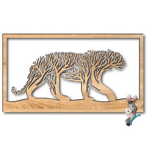 Tree and Tiger Themed Laser Cut File. Tree and Tiger SVG. Tree and ...