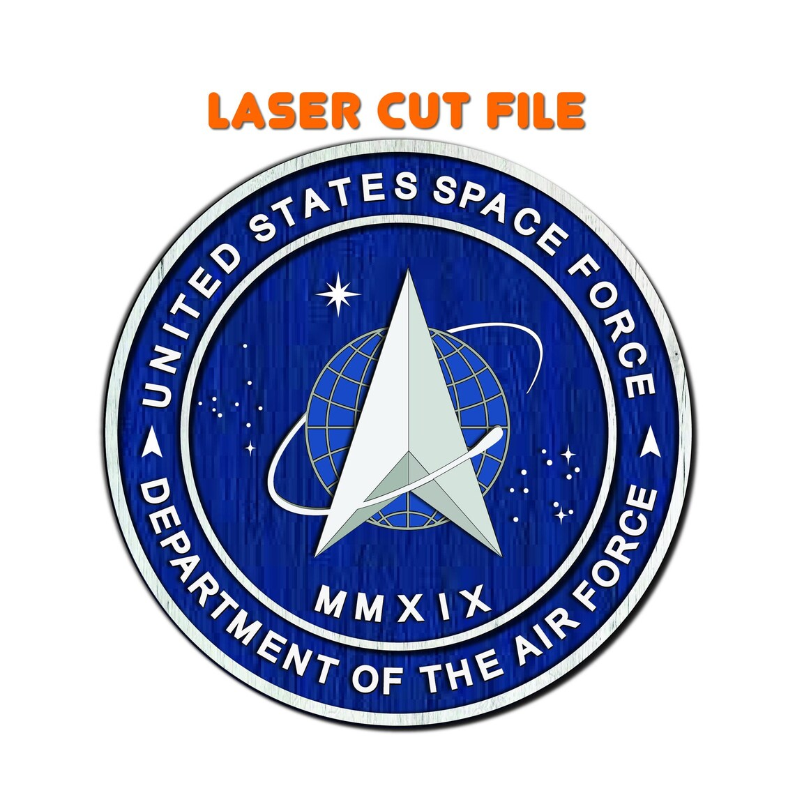 3-layer United States Space Force Wallboard for Laser Cutting. Space ...