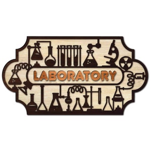 Laboratory Signage Laser Cut File. Laboratory Decor Laser Cutting File ...