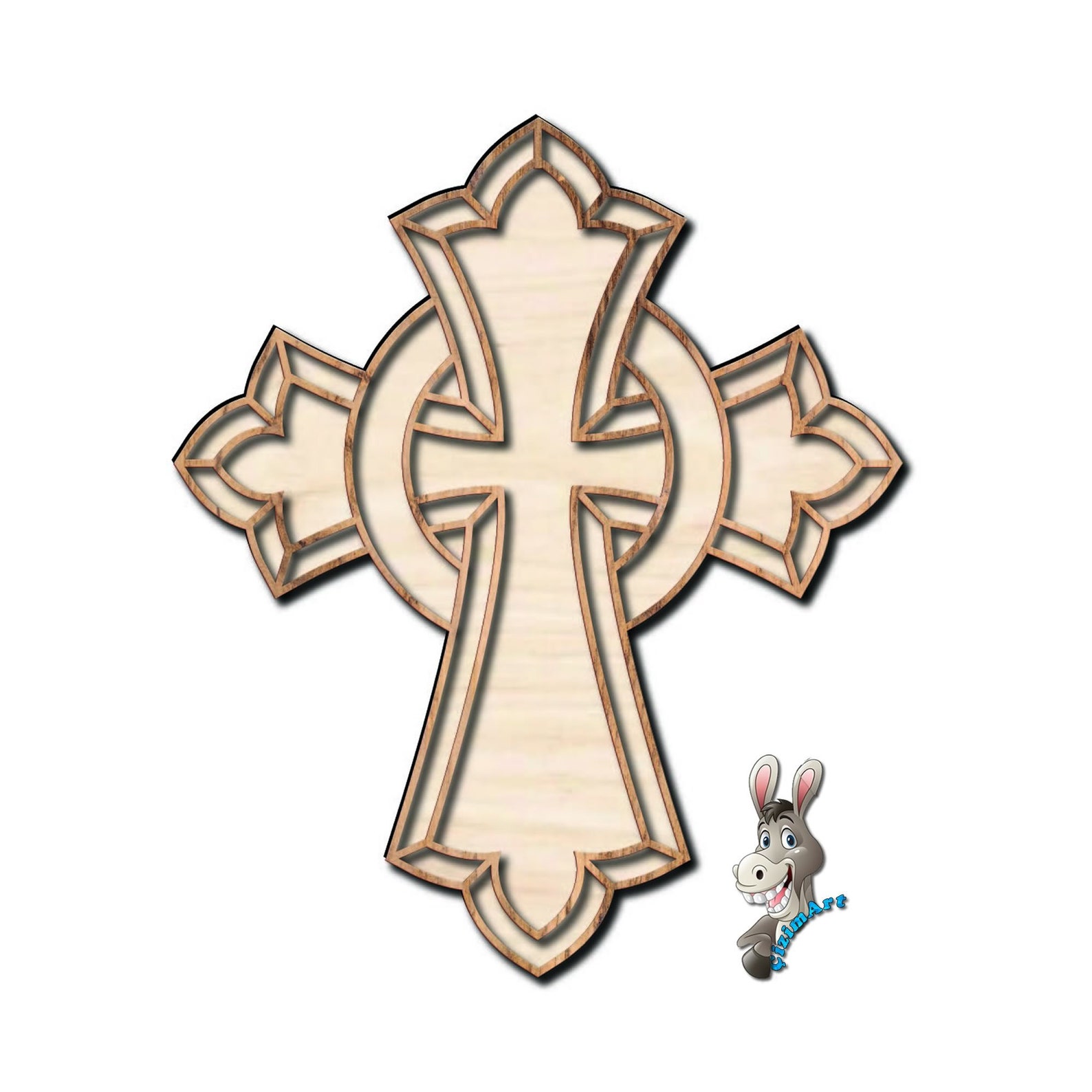 Cross Laser Cut File, 2 Layer. Cross File for Laser Cutting. Cross Wall ...