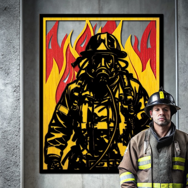 Firefighter Laser Svg - Etsy
