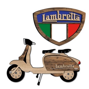 Italian Scooter Lambretta Laser Cut File. Scooter Lambretta SVG ...