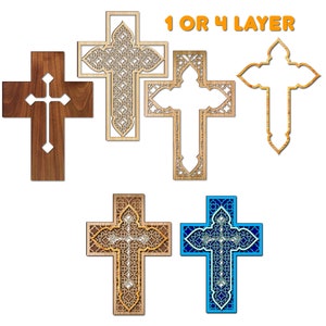 Cross Laser Cut Files. 1 or 4 Layer Cross File for Laser Cutting. Wall ...