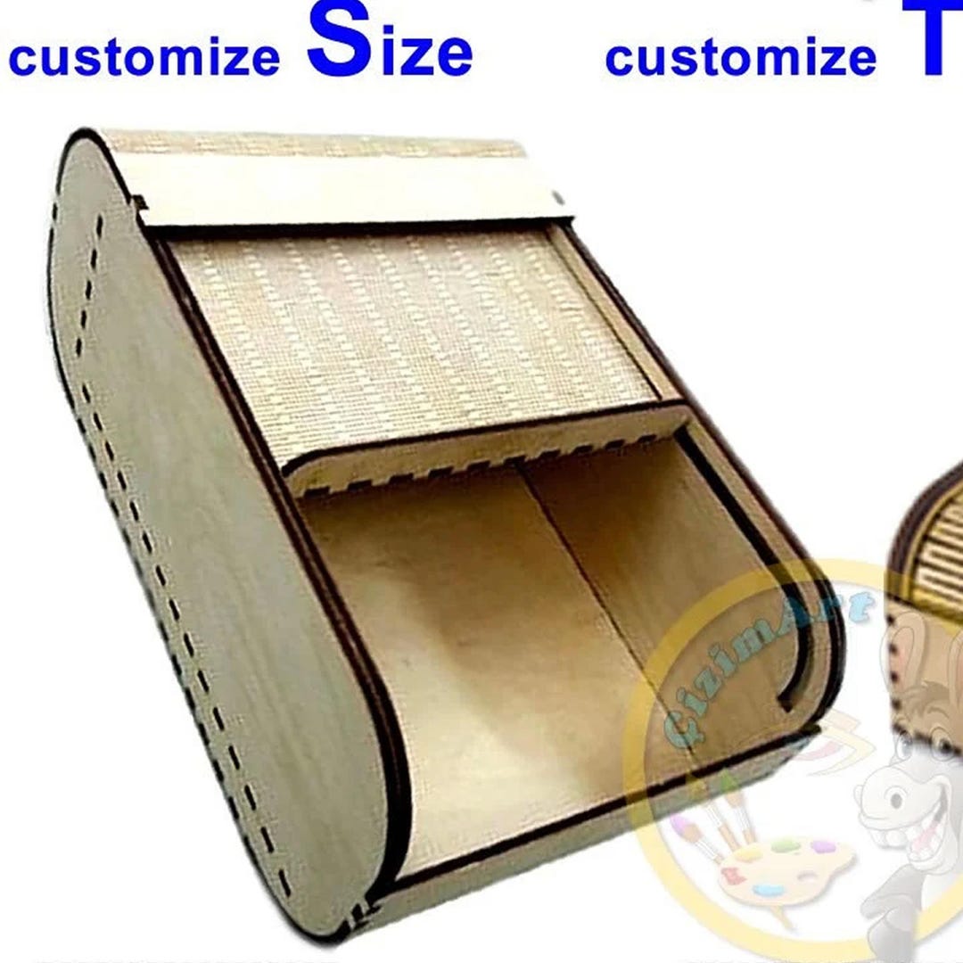 Roll Top Box.laser Cut Files. Customize Size Box SVG and DXF Files. We ...