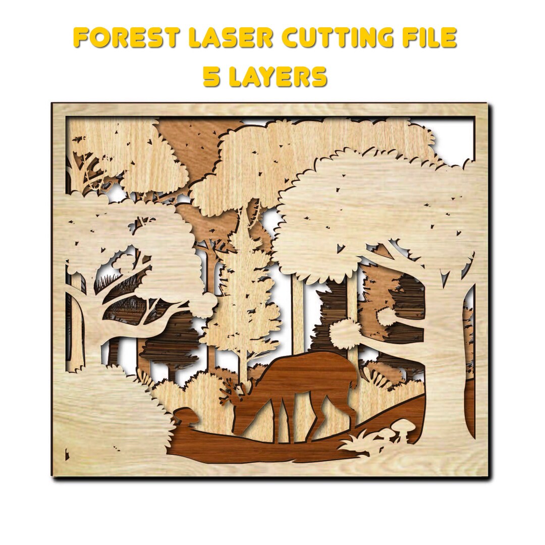 Forest Laser Cut Wall Art. 5 Layer Laser Cut Forest Scenery. Laser ...