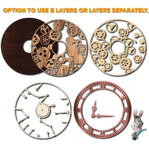 Gear Wheel Wall Clock Laser Cutting File. Layers Are Individual and ...