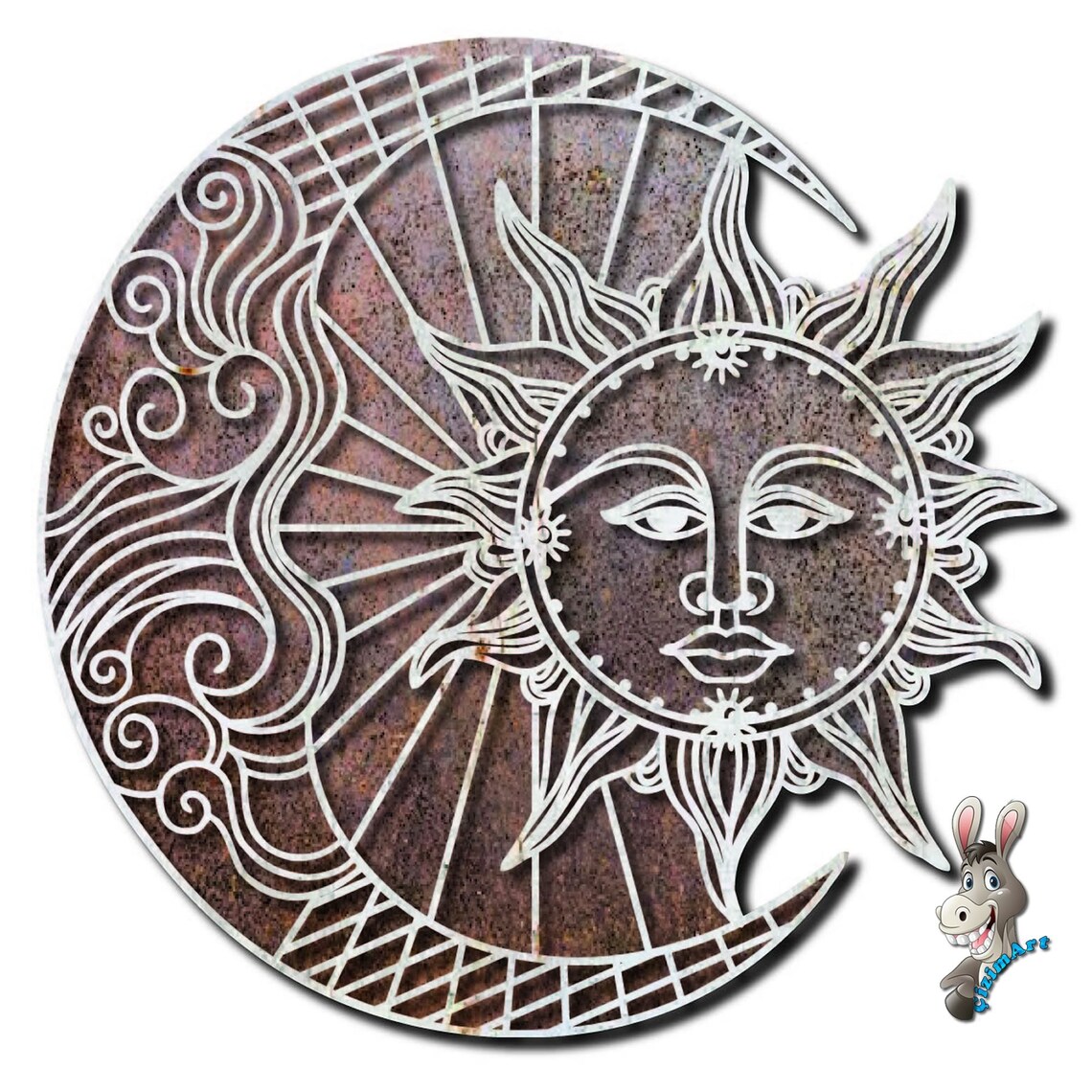 Moon and Sun Wall Art Laser Cutting File. Gothic Moon and Sun Wall ...