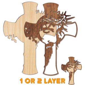 Jesus and Cross Laser Cut File. Vector File for Laser Cutting. Wall Art ...