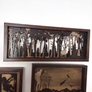 Forest Laser Cut Wall Art. 4 Layer Laser Cut Forest Scenery. Laser ...