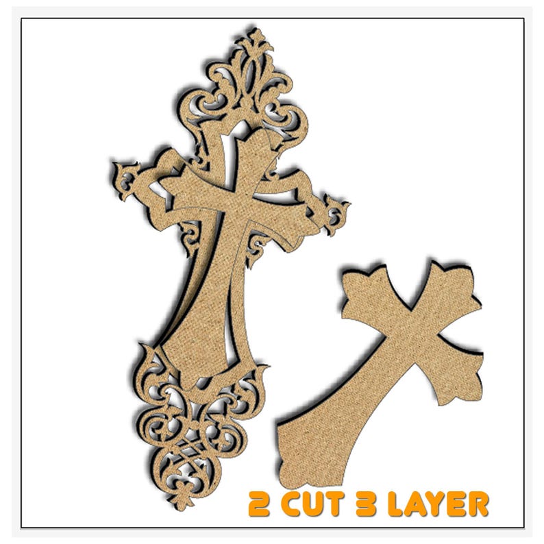 Cross Laser Cut Files. 3layer Christian Cross File for Laser Cutting ...