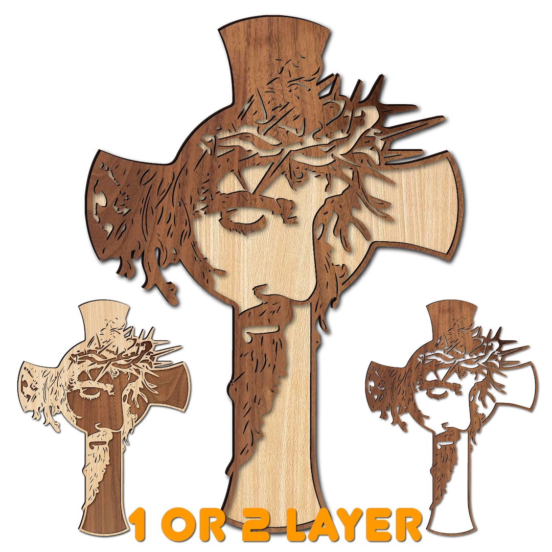 Jesus and Cross Laser Cut File. Vector File for Laser Cutting. Wall Art ...