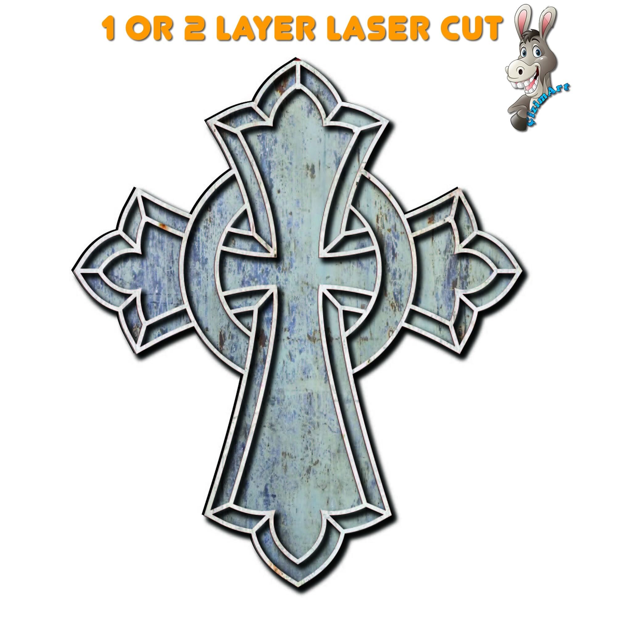 Cross Laser Cut File, 2 Layer. Cross File for Laser Cutting. Cross Wall ...