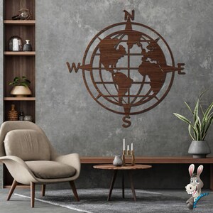 Laser Cut Compass for Wall. Laser Cut Compass Globe File With Layer ...