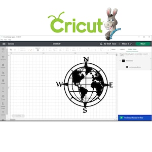 Laser Cut Compass for Wall. Laser Cut Compass Globe File With Layer ...