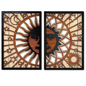 Sun Face Wall Art Laser Cutting File. Bohemian Sun Wall Panel. Sun for ...