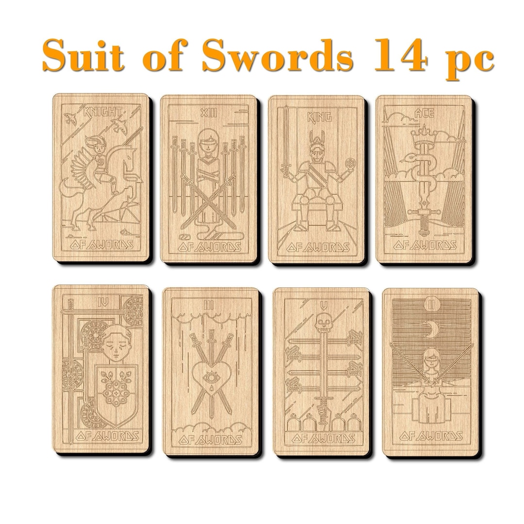 Suit of Swords, Tarot Cards. Tarot SVG Swords Set. 14 Cards Vector ...