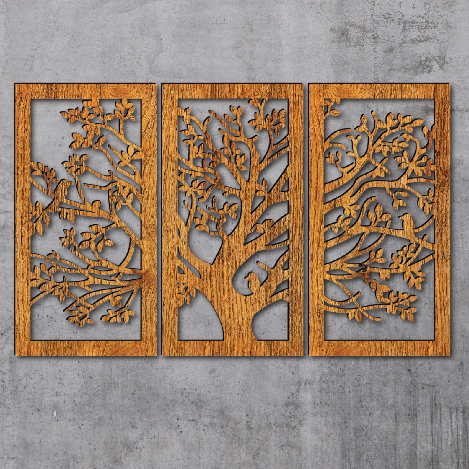 Laser Cut Files for 3 Piece Tree of Life Wallboard. SVG, Pdf, Ai. Laser ...