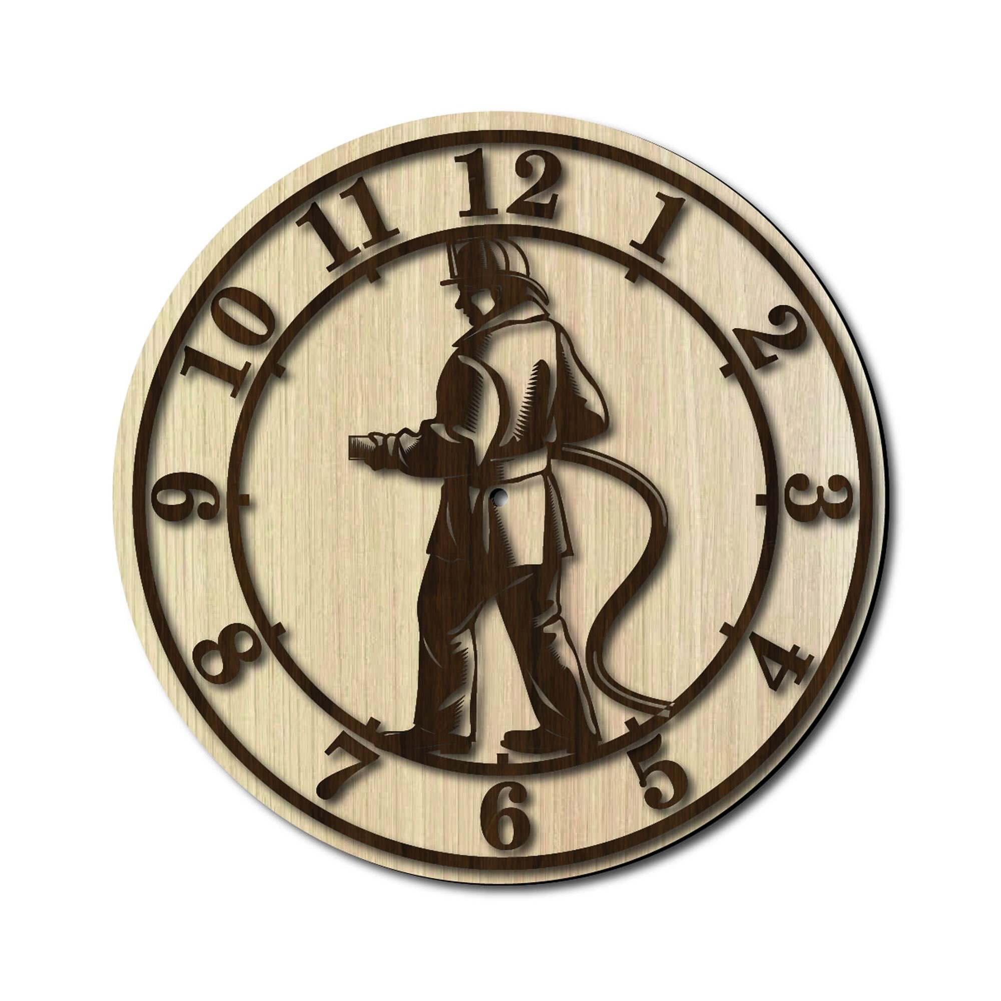 Fireman Laser Cut File. Fireman for Laser. Wall Clock Fireman - Etsy Canada