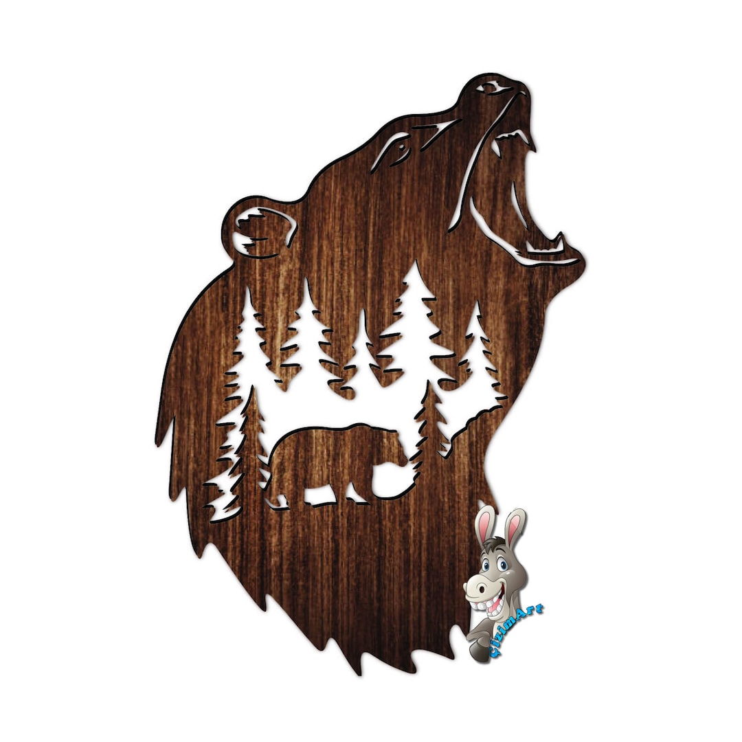 Wild Bear Laser Cut File. Wild Bear Wall Art. Wild Bear Wall Decor ...