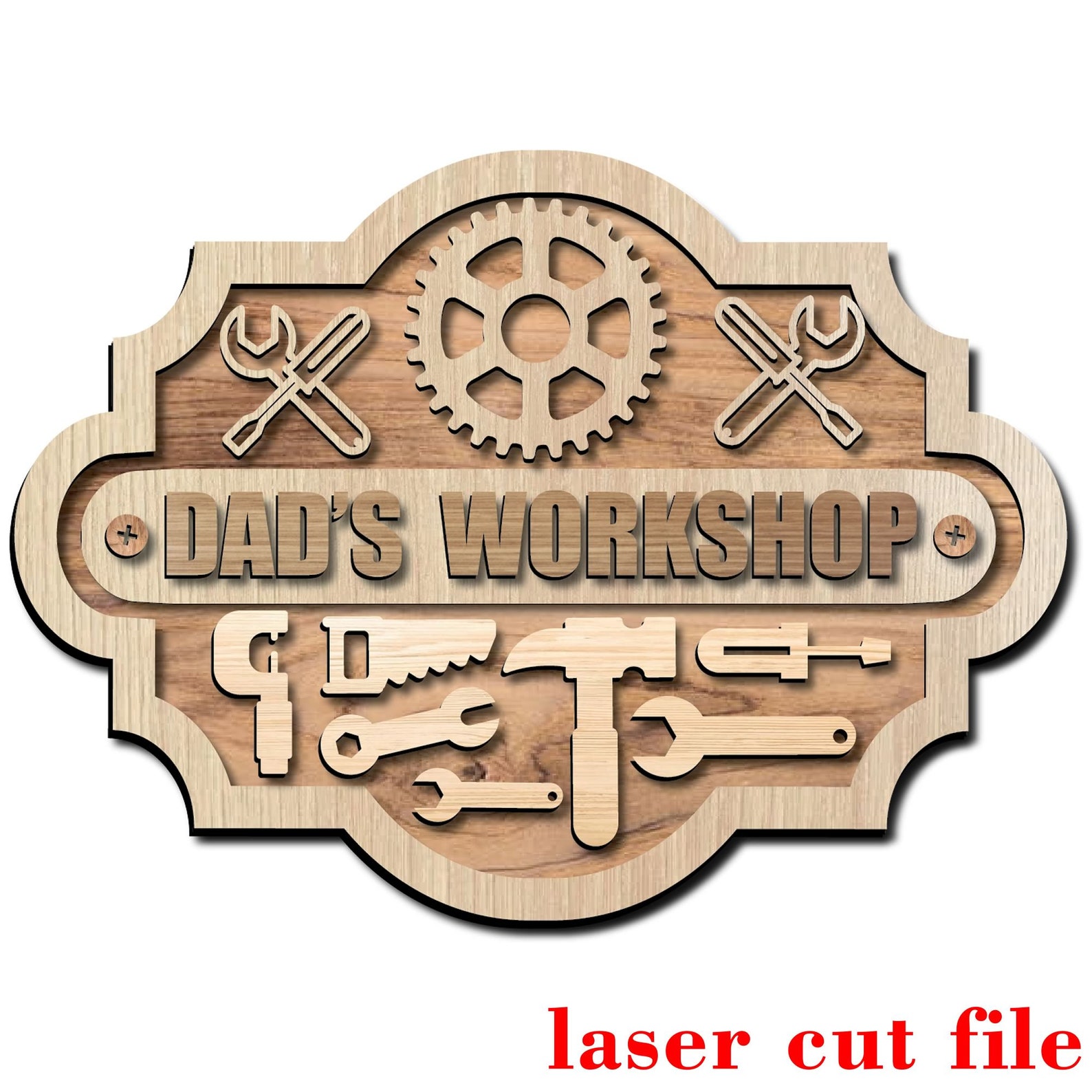 Dads Workshop Wall or Door Sign. Workshop Signage Laser Cutting File ...