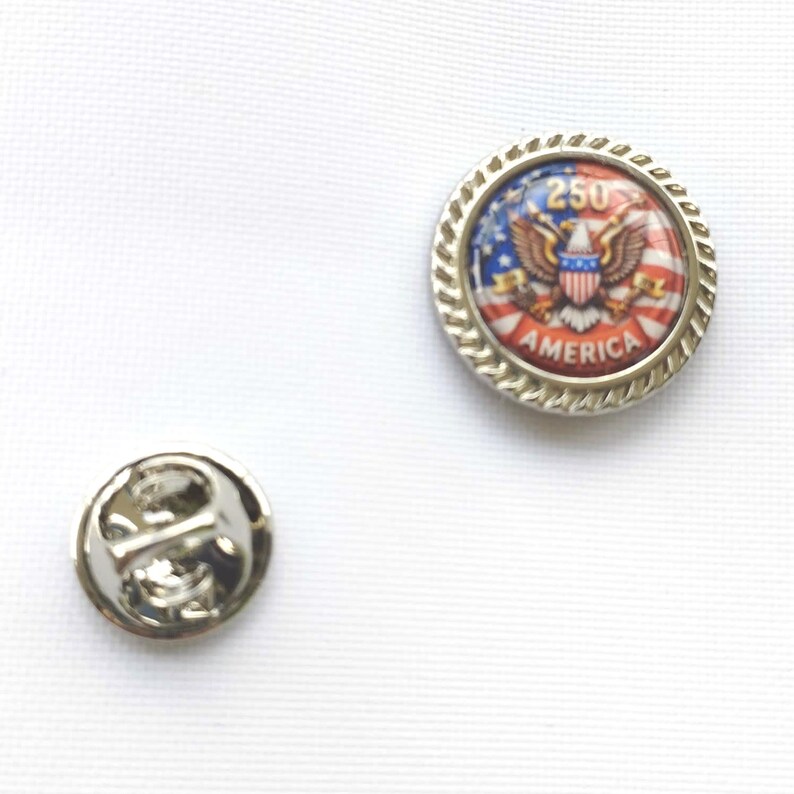 250th Anniversary Lapel Pin. American Flag and Eagle Badge. 0,78 Inch ...