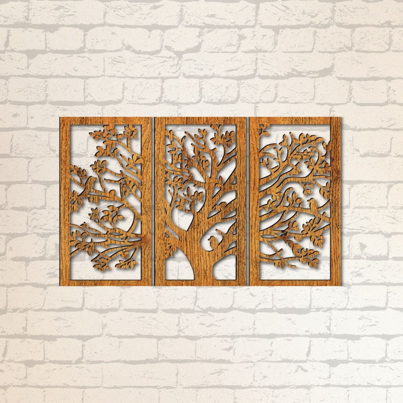 Laser Cut Files for 3 Piece Tree of Life Wallboard. SVG, Pdf, Ai. Laser ...