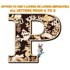 Underwater Themed Alphabet Set Laser Cut File. Sea Letters With Layer ...