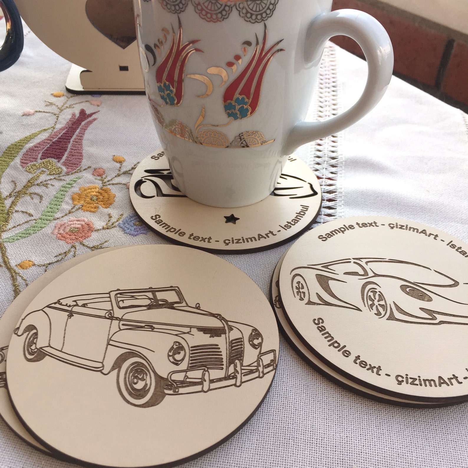 Laser Cut Coastersretro Car Vintage Cars Vector File. PNG - Etsy