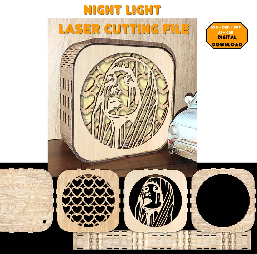 Young Girl Night Light Laser Cutting File. Girl Light Box Laser Cut ...