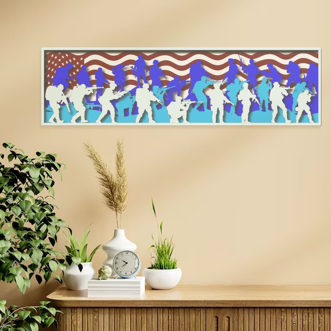 Soldier Themed Wall Panel Laser Cutting File. Soldiers. Military ...