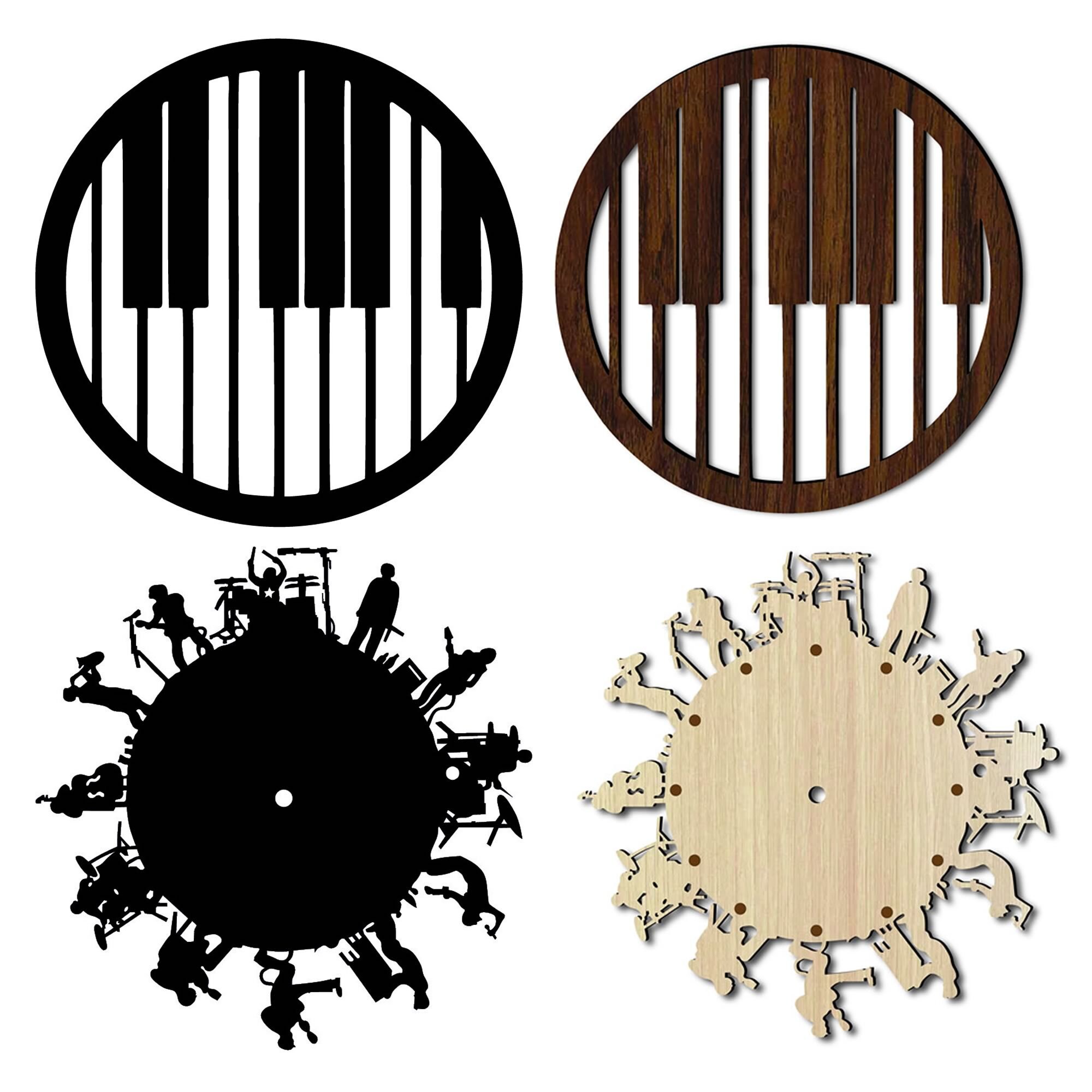 10-in-1 Music Themed Wall Art or Clock File. Laser Cut File. SVG, Pdf ...