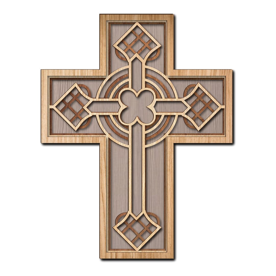 Cross Laser Cut Files. 3 or 4 Layer Christian Cross File for Laser ...