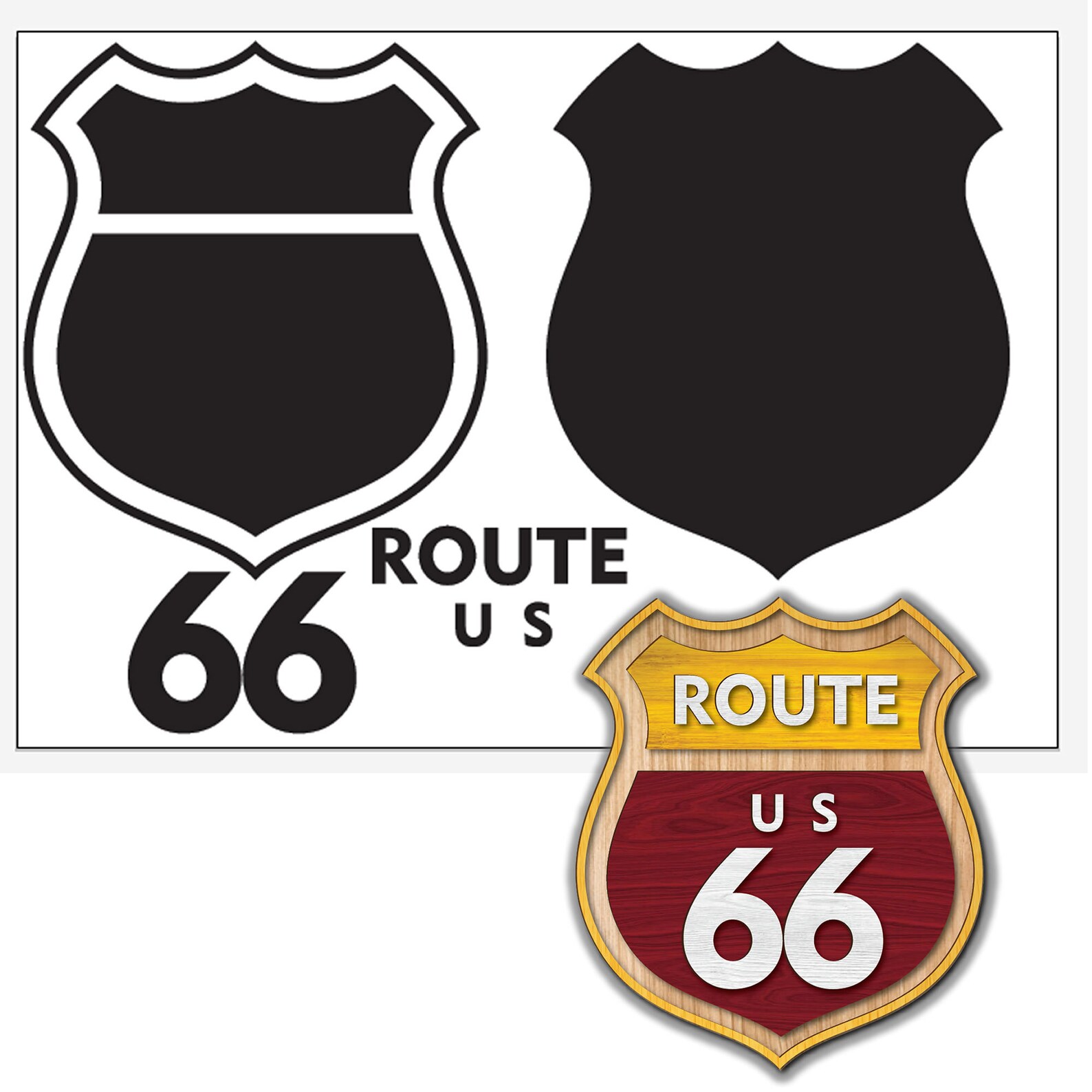 Route 66 Laser Cut File. Wall Art Route 66. Route66 SVG Laser Cut File ...