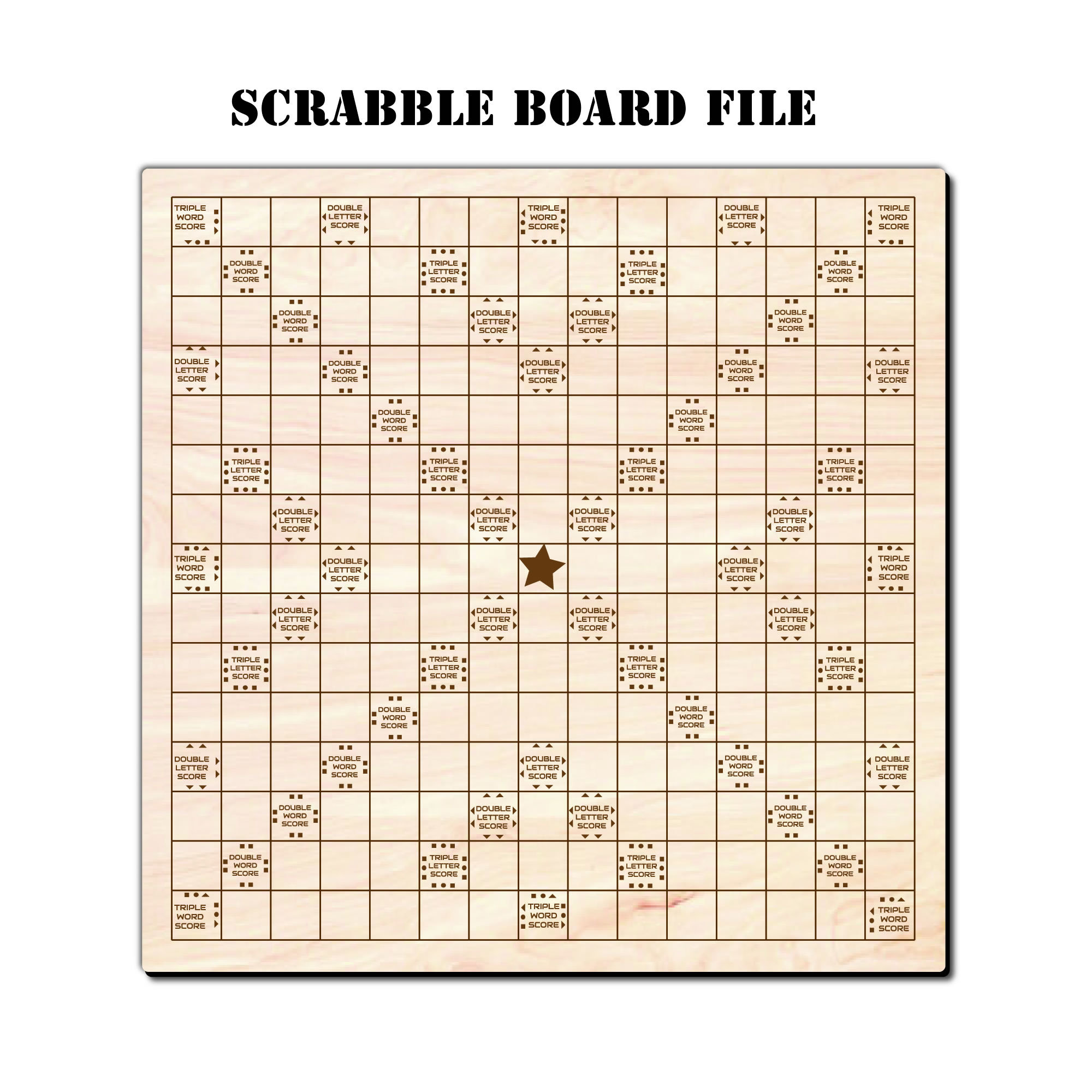 Scrabble Full Set 100 Piece + Board Laser Cutting File. Scrabble Svg ...