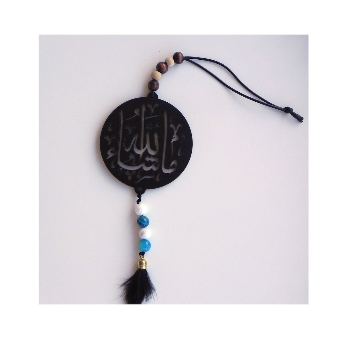 Mashallah Car Hanger Mirror Accessories. Stone Beads Wood - Etsy