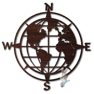 Laser Cut Compass for Wall. Laser Cut Compass Globe File With Layer ...