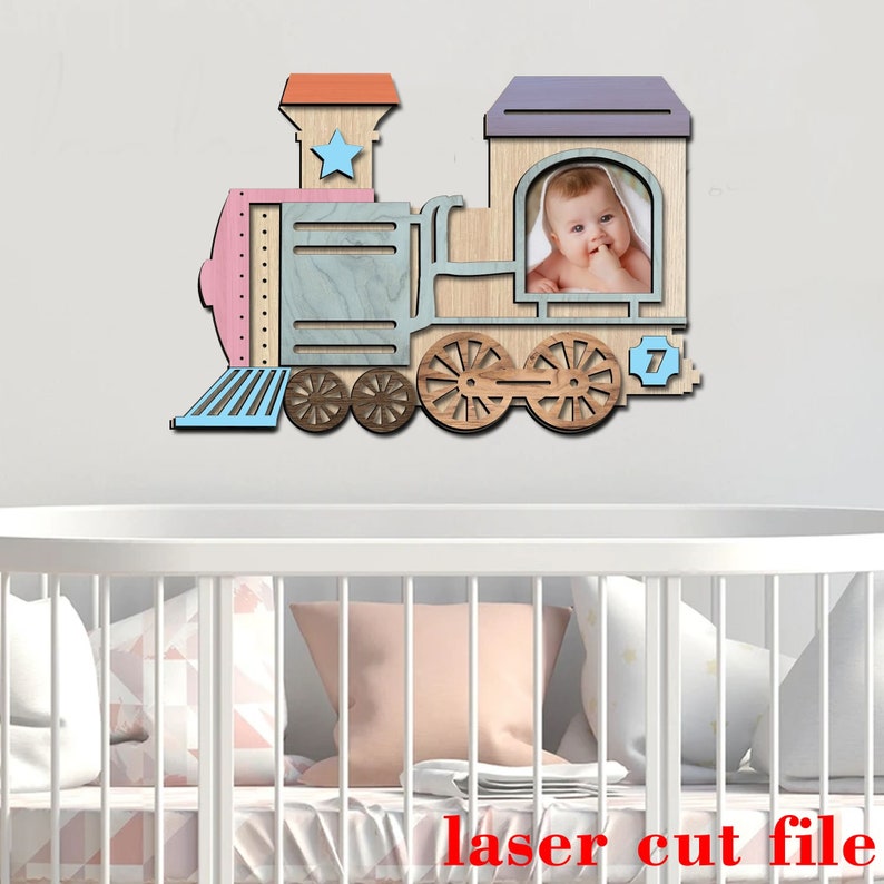 Train-themed Laser Cutting File for Baby Room. Laser Cut File | Etsy