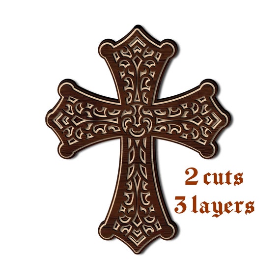 3 layers cross laser cutting file. Svg Pdf Dxf Dwg and Cdr | Etsy