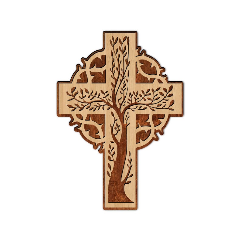 2 Layered Tree Cross SVG. Cross Models With Layer Options. - Etsy