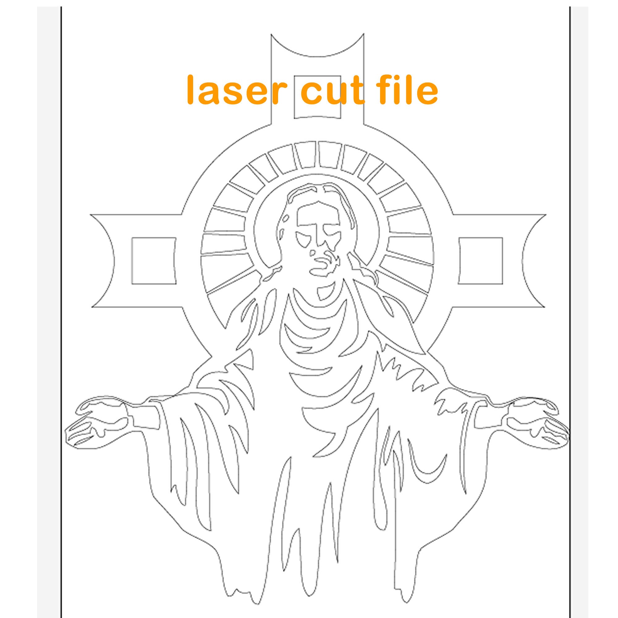 Jesus and Cross Laser Cut File. Vector File for Cutting. Wall - Etsy Canada